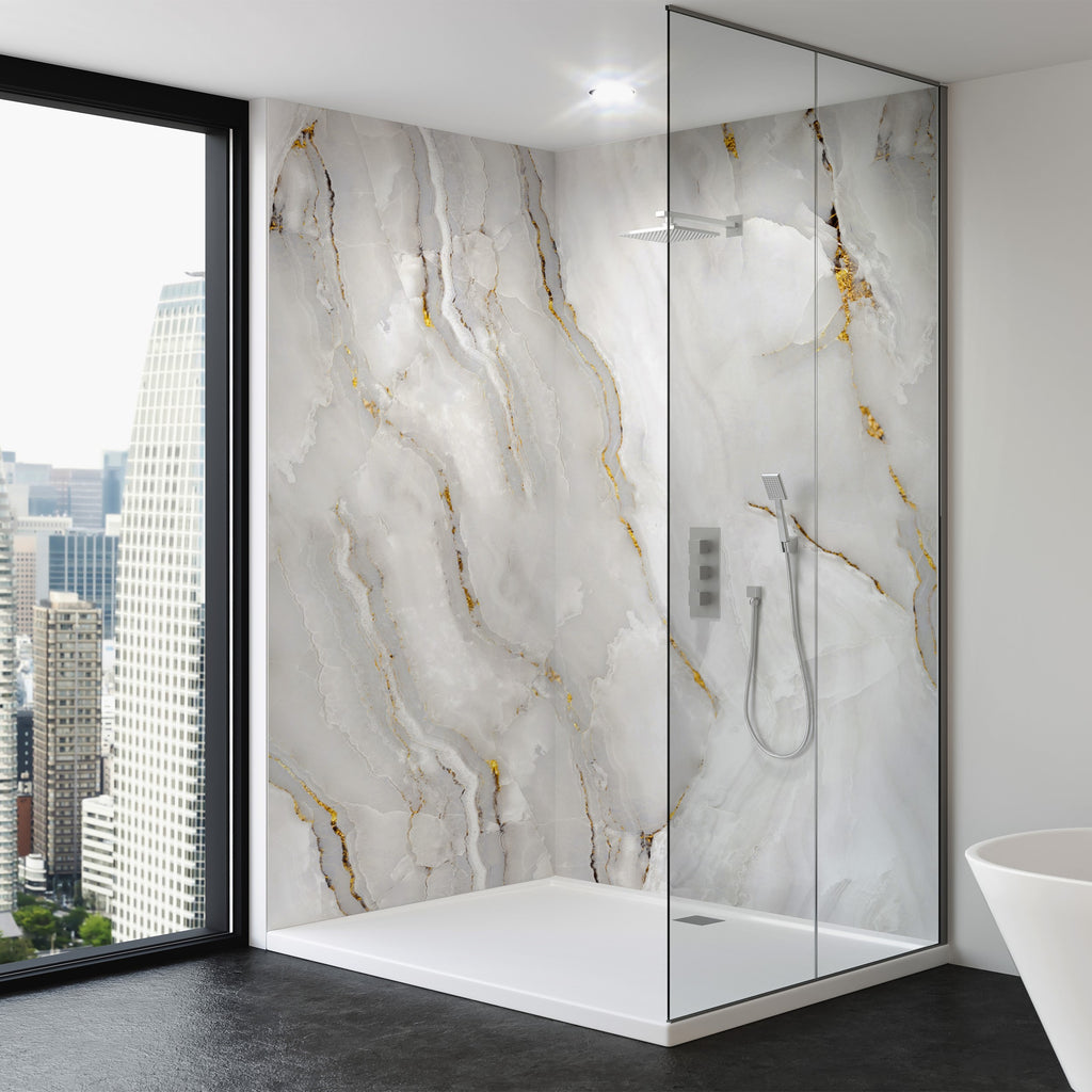 Muraluxe Gold Marble Wall Panels, Bold & Chic | Flordeco
